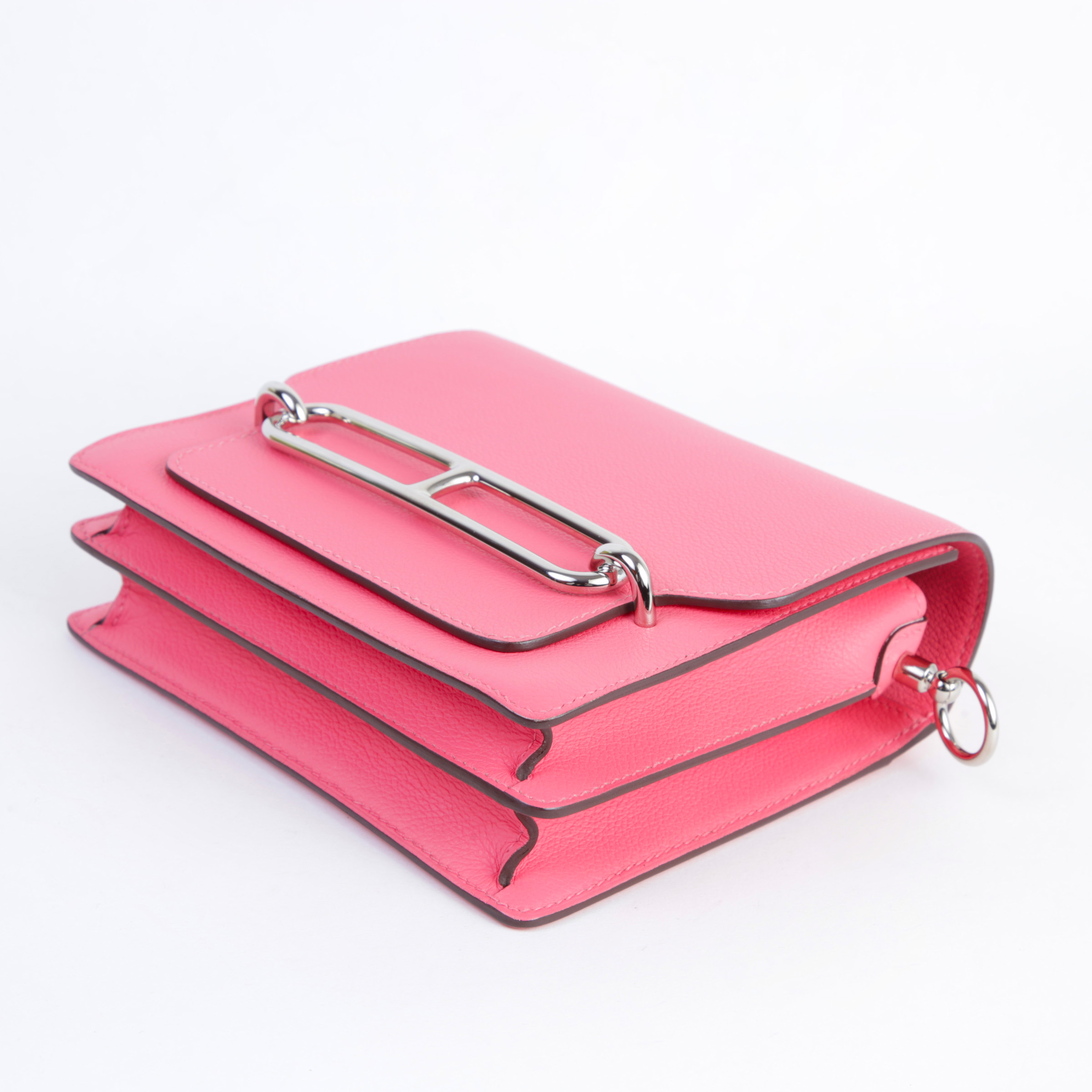 Very Good ( Rank A) HERMÈS Roulis Mini Rose Azalee (8W) Rouge Sellier ...