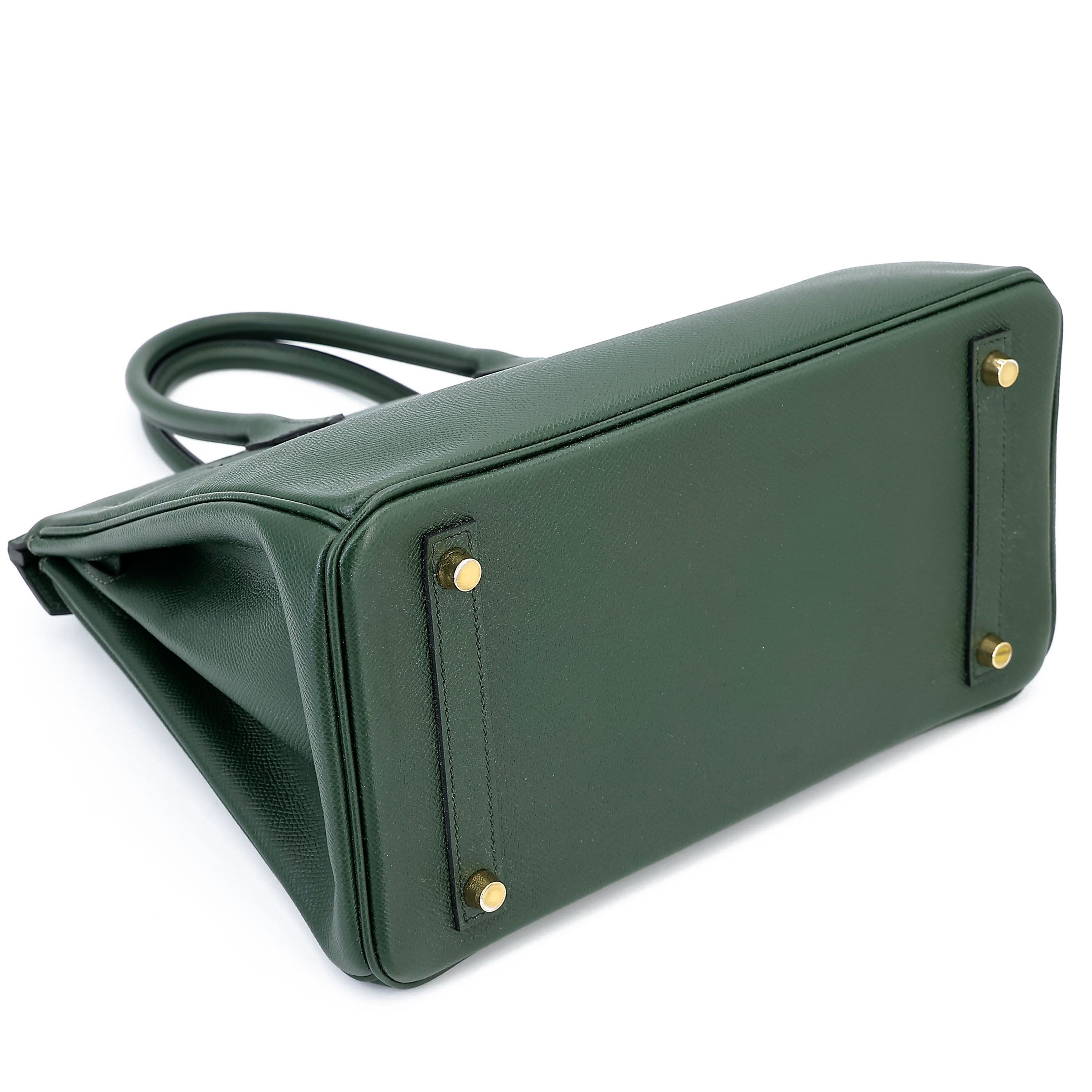 Very Good ( Rank A) HERMÈS Birkin 30 Vert Anglais (2Q) Epsom Gold ...