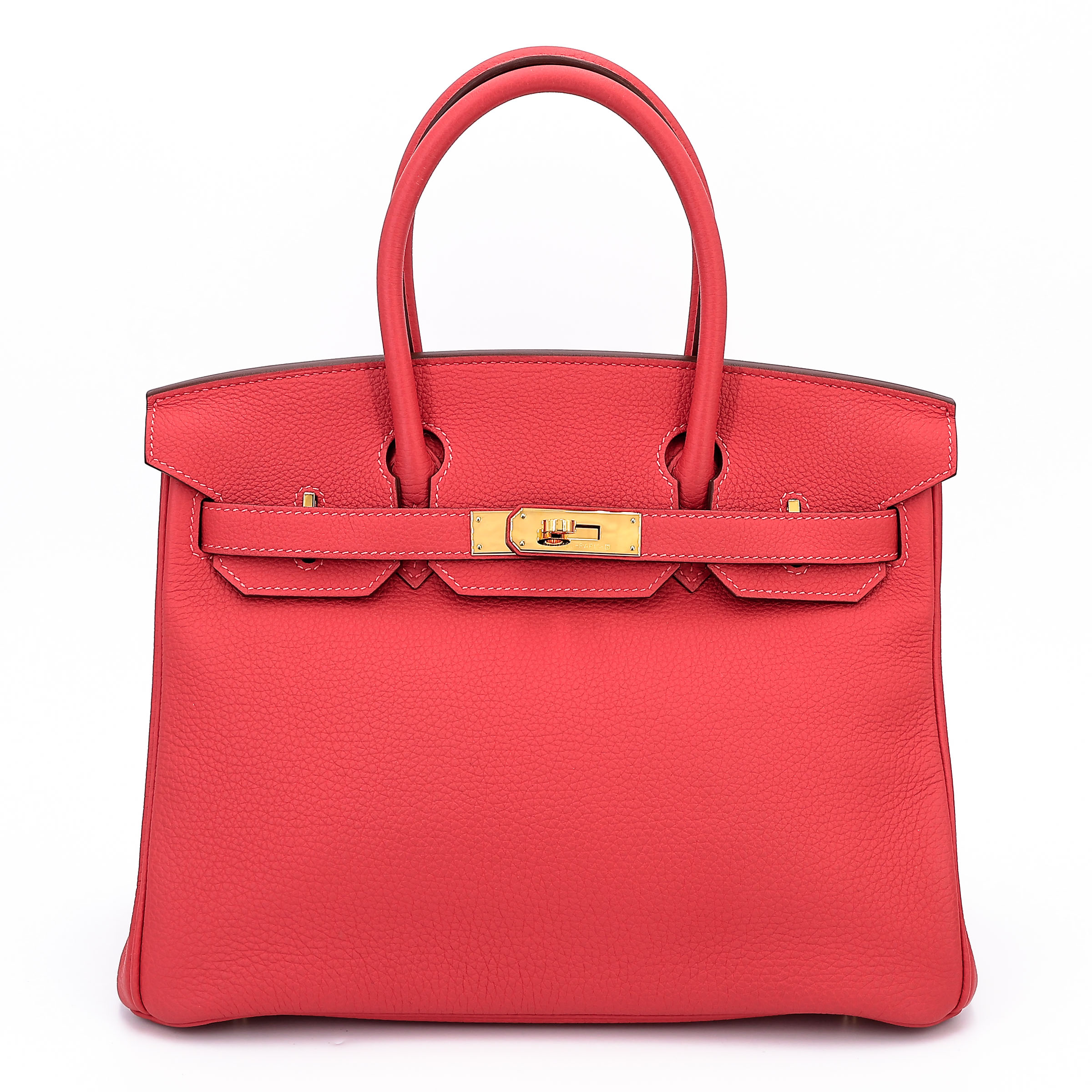 Very Good ( Rank A) HERMÈS Birkin 30 Rose Jaipur (T5) Togo Gold ...