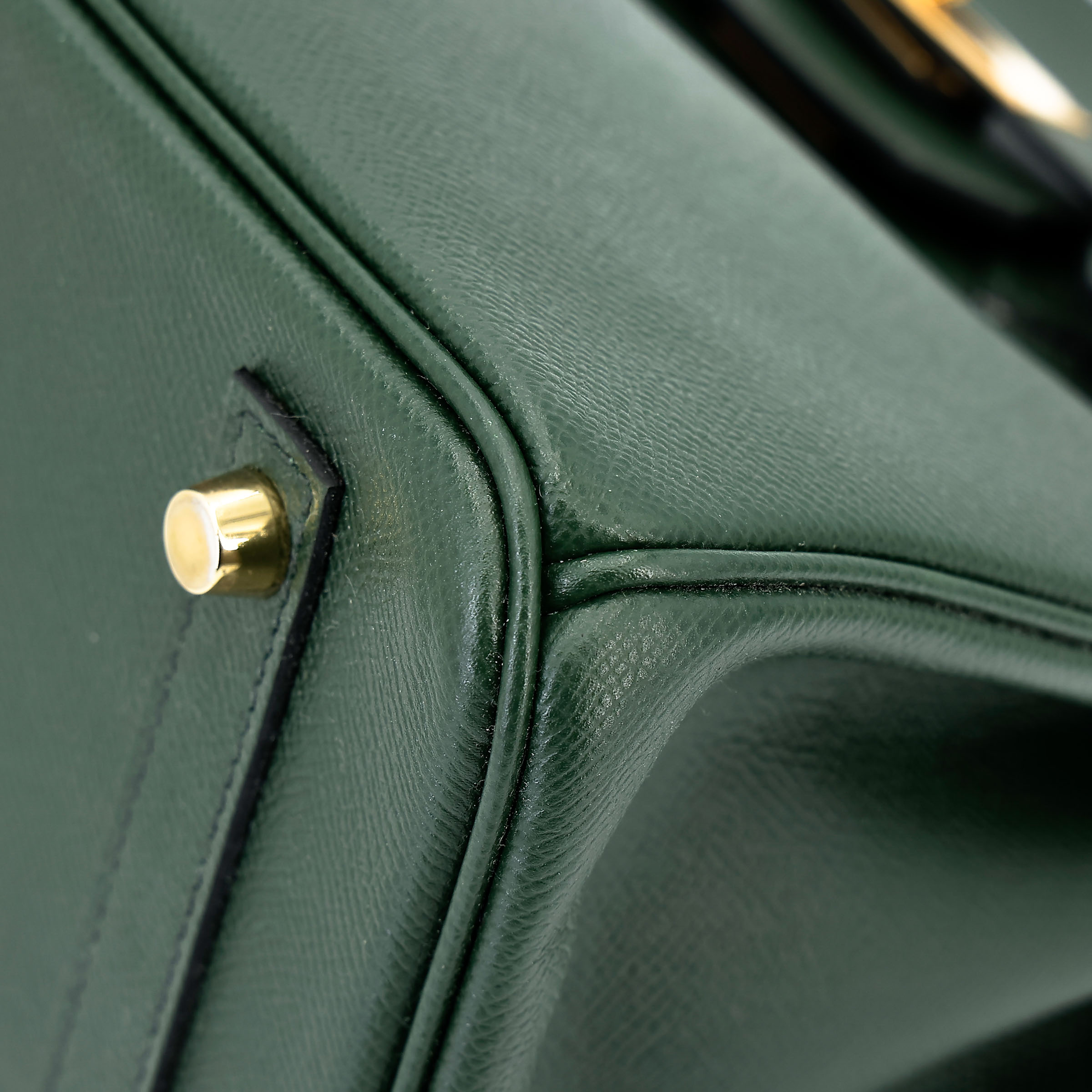 Very Good ( Rank A) HERMÈS Birkin 30 Vert Anglais (2Q) Epsom Gold ...